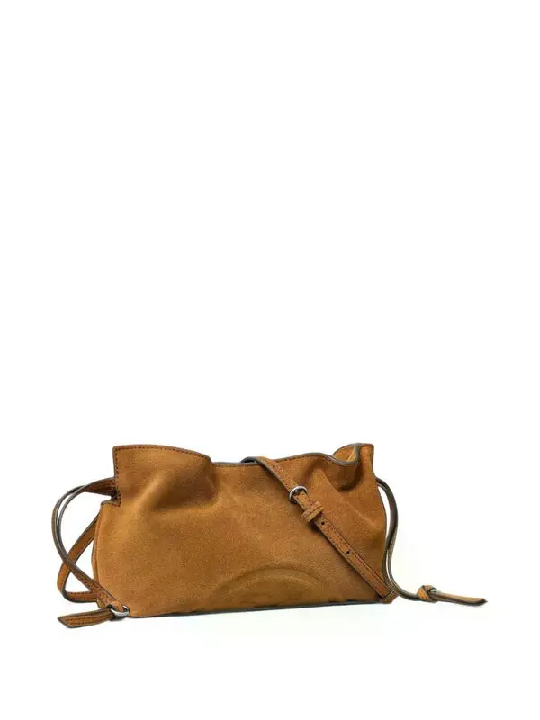 Tory Burch Ella Suede Drawstring Pouch - Brown