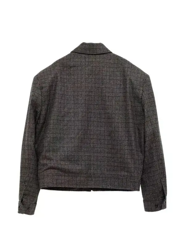 WILLY CHAVARRIA Check-pattern Embroidered-logo Shirt Jacket