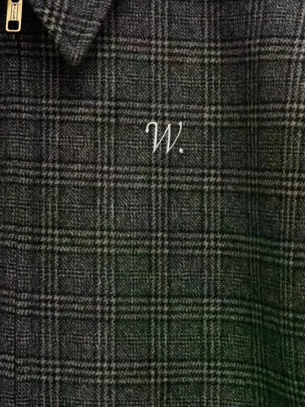 WILLY CHAVARRIA Check-pattern Embroidered-logo Shirt Jacket
