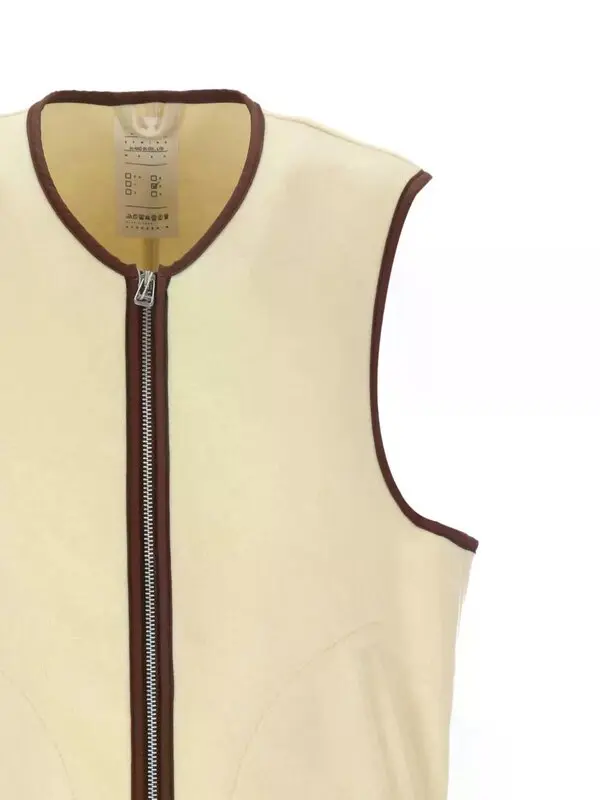 KURO Zip-up Contrast-trim Gilet