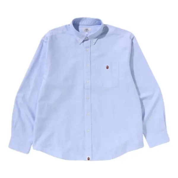 A BATHING APE One Point Oxford Ls Shirt - Sax