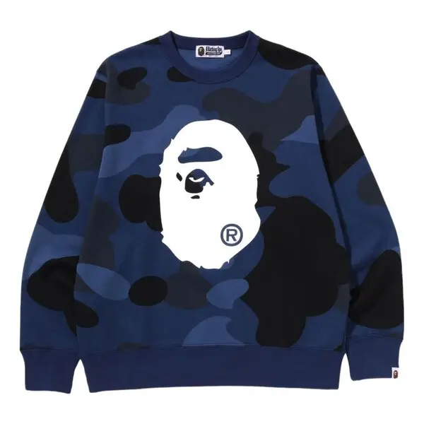 A BATHING APE Mega Color Camo Big Ape Head Sweatshirt - Blue