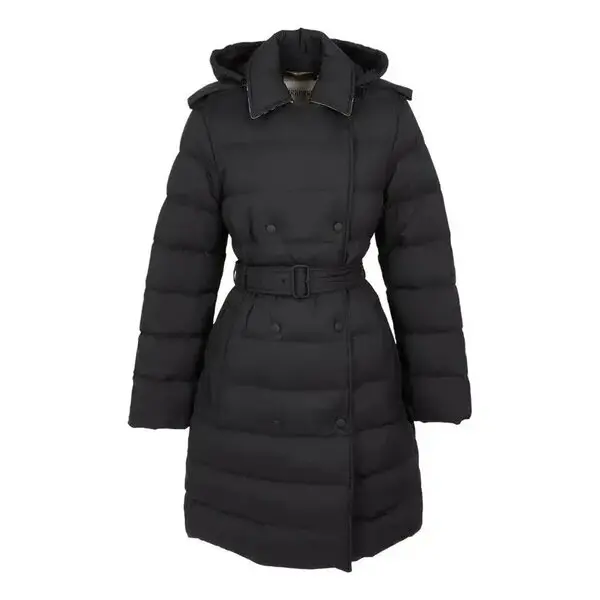 Burberry Belted Hooded Down Jacket - Black