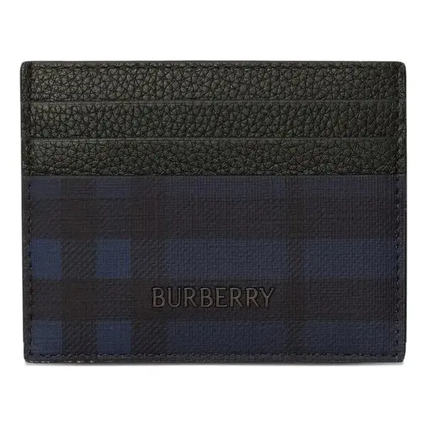 Burberry City Check Card Case - Navy