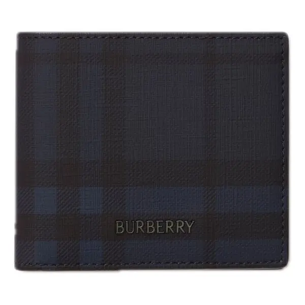 Burberry City Check Bifold Wallet - Navy