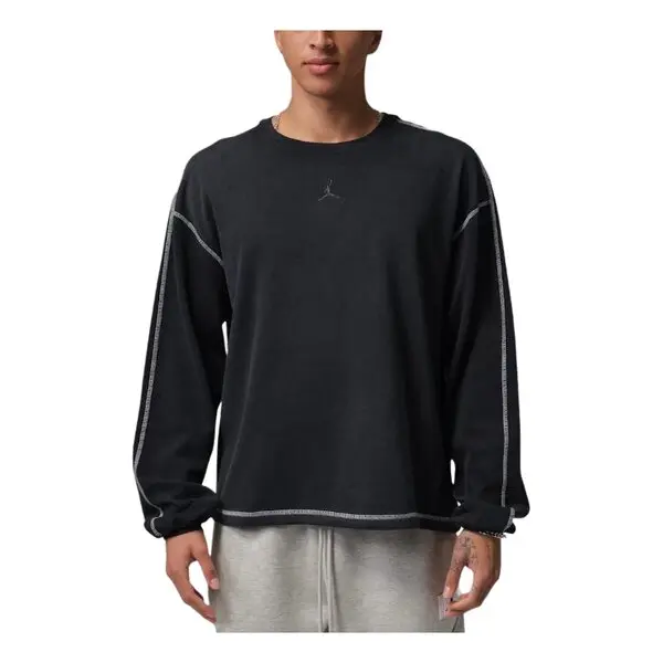 JORDAN Flight Heavyweight Long-sleeve Top 'black Sail - Black/sail