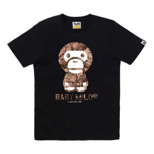 A BATHING APE Tree Edge Camo Baby Milo T-shirt - Black Coal