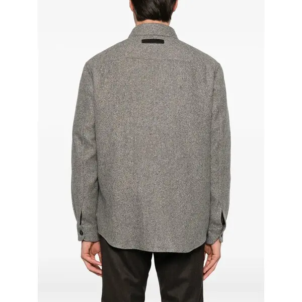 Zegna Grey Jackets Shirt Jackets