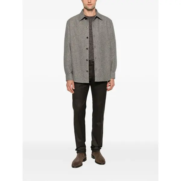 Zegna Grey Jackets Shirt Jackets