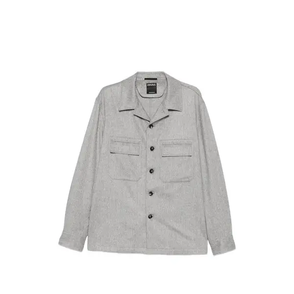 Zegna Grey Jackets Shirt Jackets