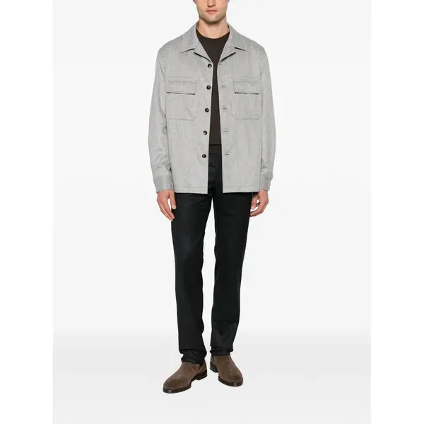 Zegna Grey Jackets Shirt Jackets
