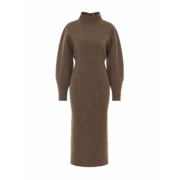 Max Mara Tenuta Wool And Cashmere Jersey Dress - Brown