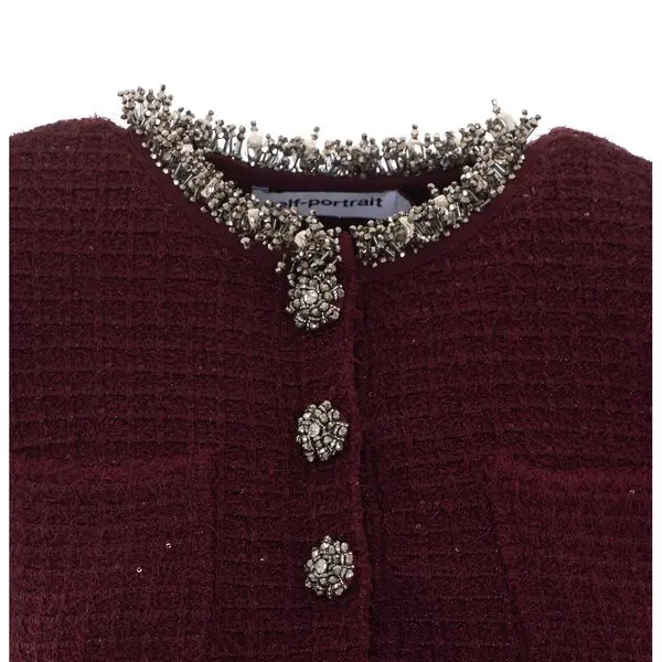 SELF-PORTRAIT Knit Embellished Mini Dress