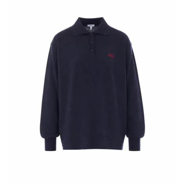Loewe Double L Logo Polo Sweater - Blue