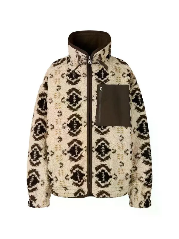 STUDIO TOMBOY Patterned Shearling Jacket - Neutrals