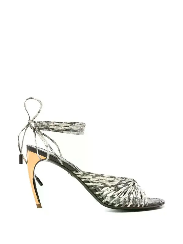 FERRAGAMO Strappy Tie-fastening Sandals - Grey