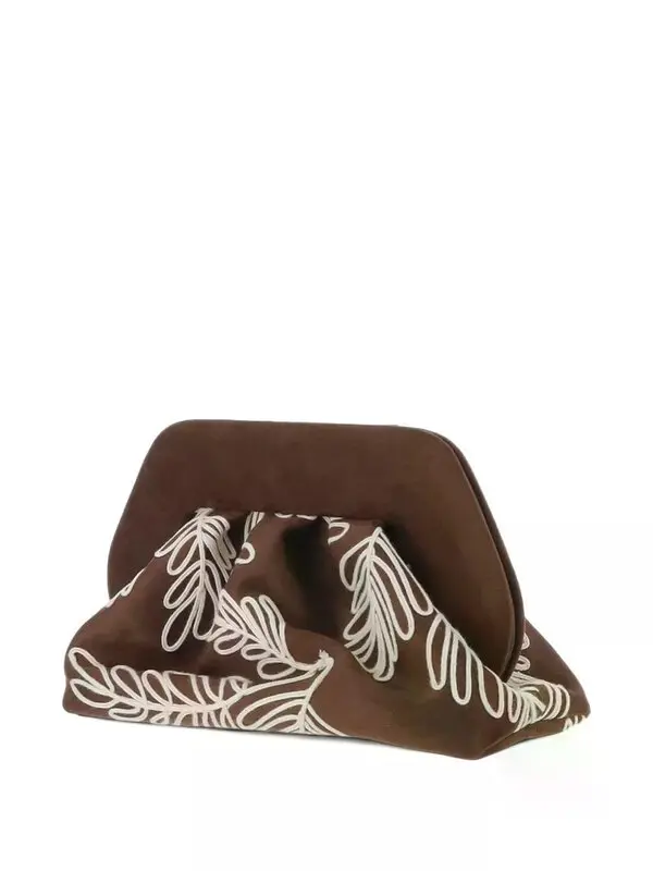 THEMOIRE Leaf-embroidered Clutch Bag