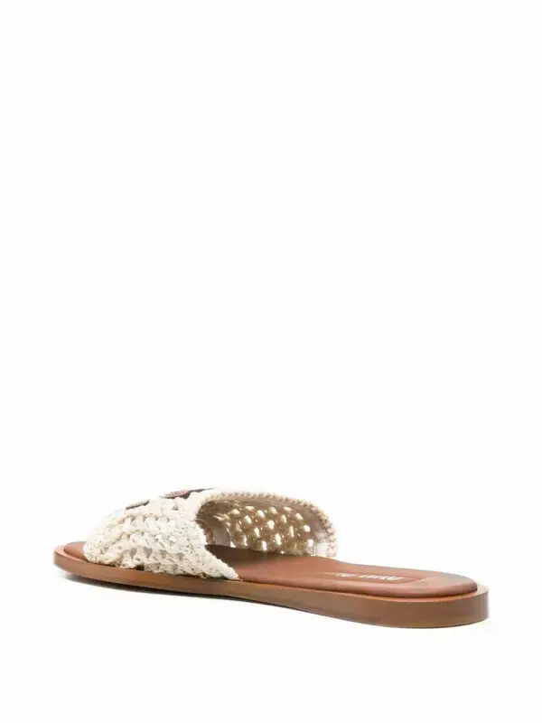 Miu Miu Crochet Logo-patch Sandals