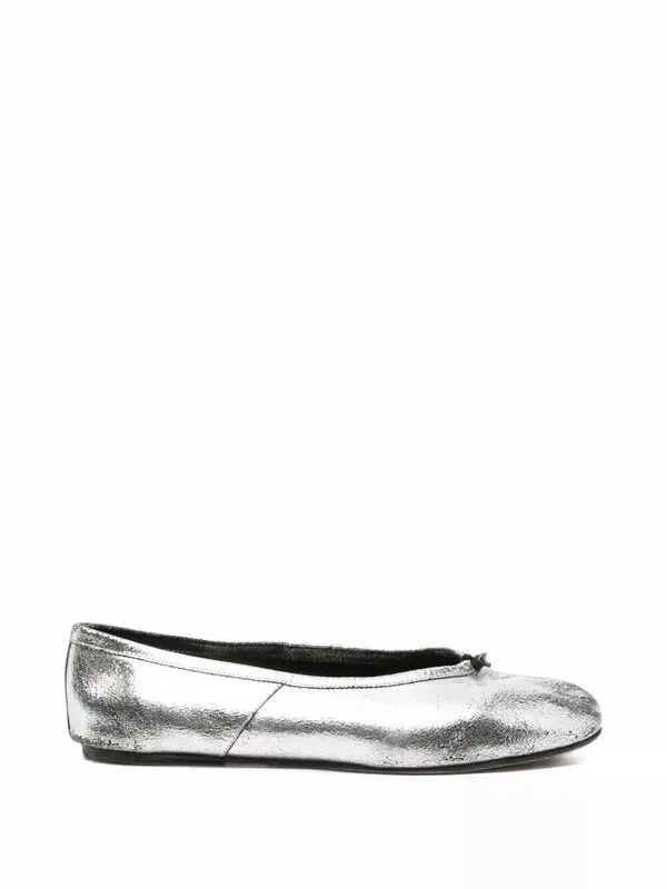 MAISON MARGIELA Tabi Metallic-effect Ballet Flats - Grey