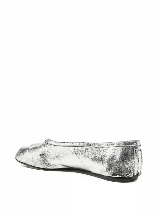 MAISON MARGIELA Tabi Metallic-effect Ballet Flats
