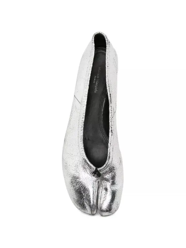 MAISON MARGIELA Tabi Metallic-effect Ballet Flats