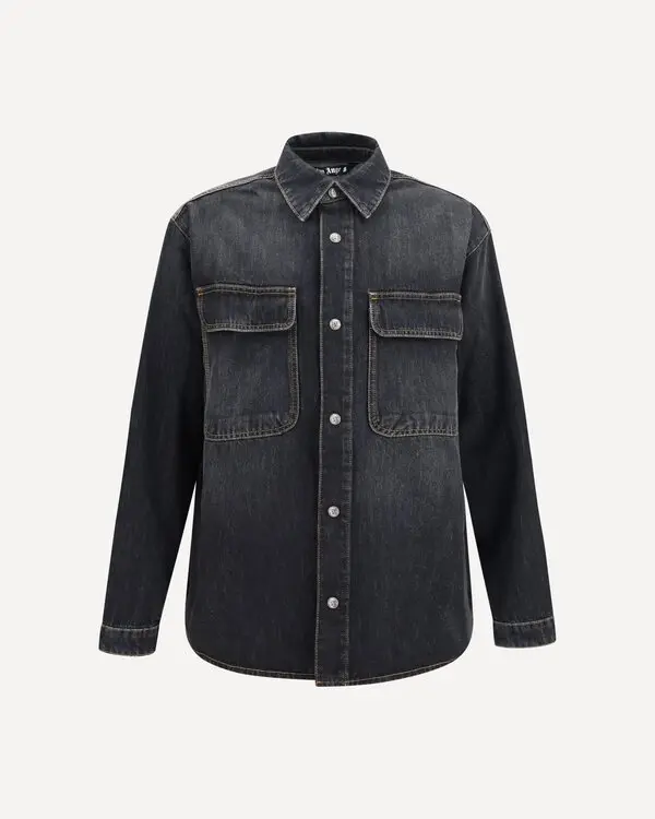 Palm Angels Deni Shirt With Back Logo Ale