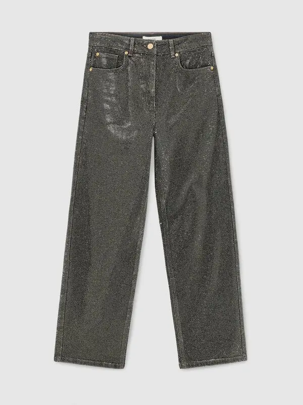 REISS Selin Crystal-embellished Straight-leg Jeans