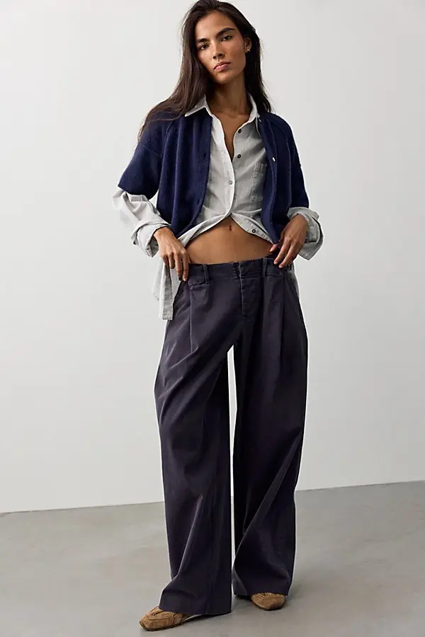 Free People Augusta Washed Trousers - Black