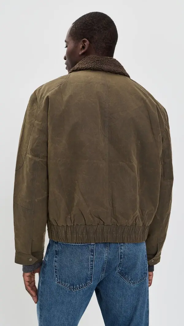 ALEX MILL Bomber Jacket In Waxed Canvas