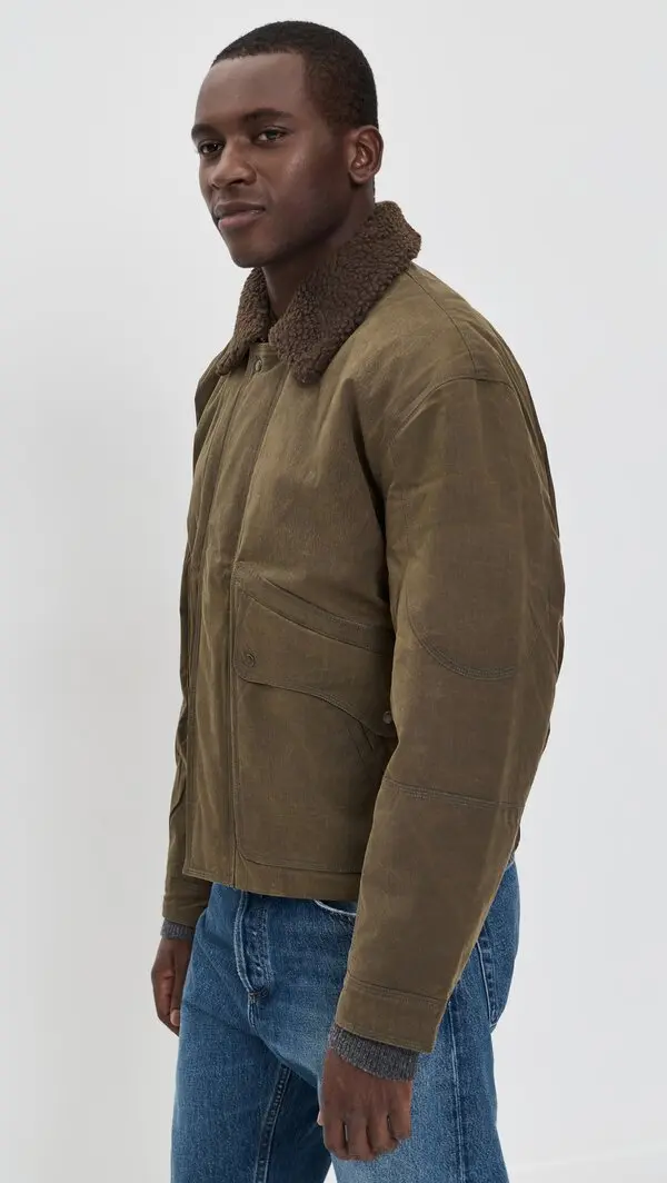 ALEX MILL Bomber Jacket In Waxed Canvas