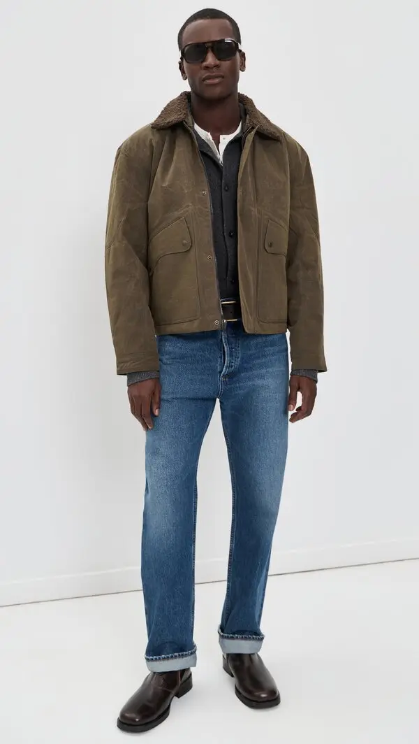 ALEX MILL Bomber Jacket In Waxed Canvas