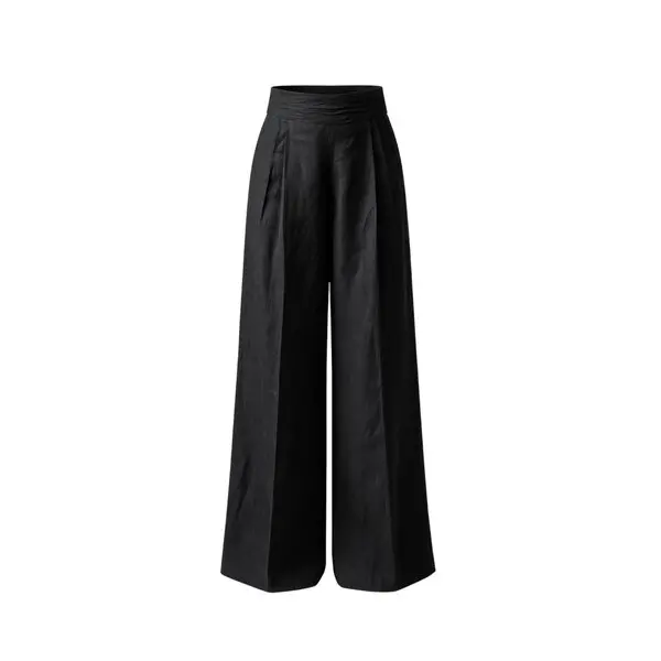 KIPÉPÉO Tamara High Waisted Wide Leg Trousers - Black