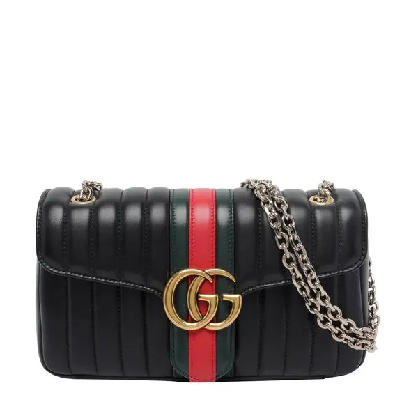 Gucci Medium Jetset Gg Marmont Shoulder Bag - Black