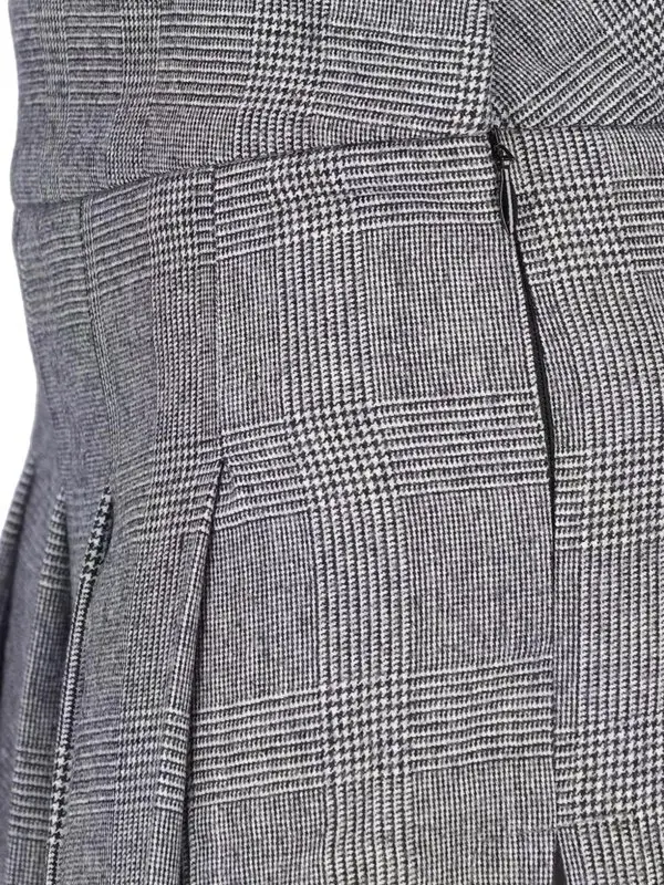 Vaquera Prince Of Wales Check Pleated Midi Skirt