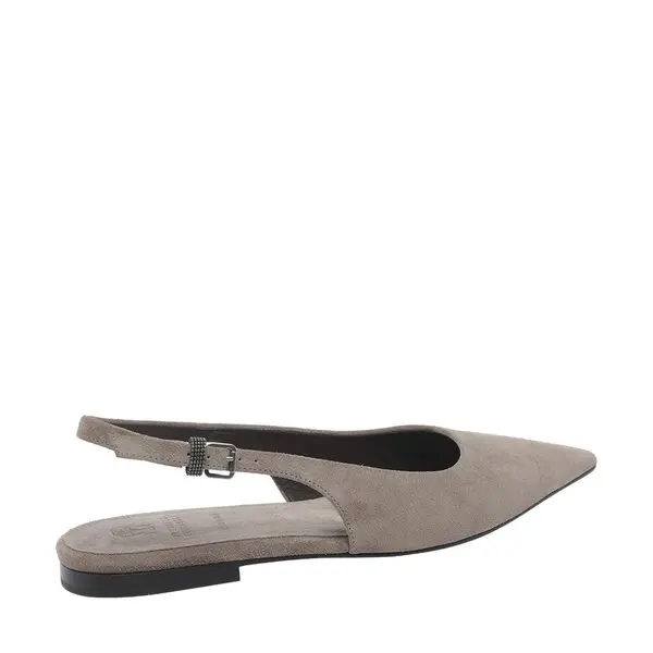 Brunello Cucinelli Suede Flat Slingback