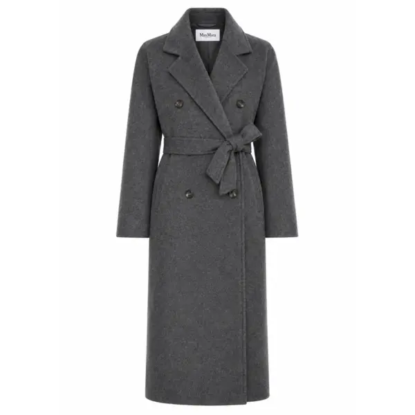 Max Mara Cadmio Cappotto Over In Maglia Doppia - Gray