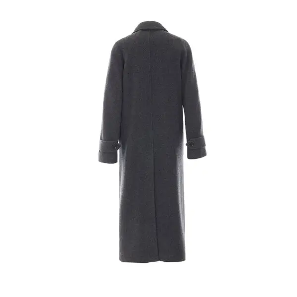 Max Mara Cadmio Cappotto Over In Maglia Doppia - Gray