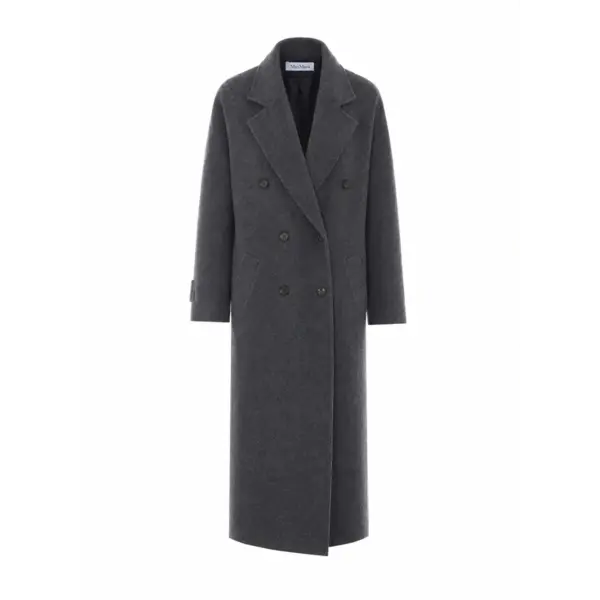 Max Mara Cadmio Cappotto Over In Maglia Doppia - Gray
