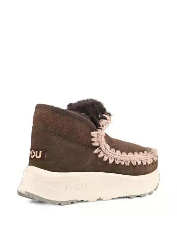 Mou Speed Eskimo Crochet-trim Sheepskin Sneakers
