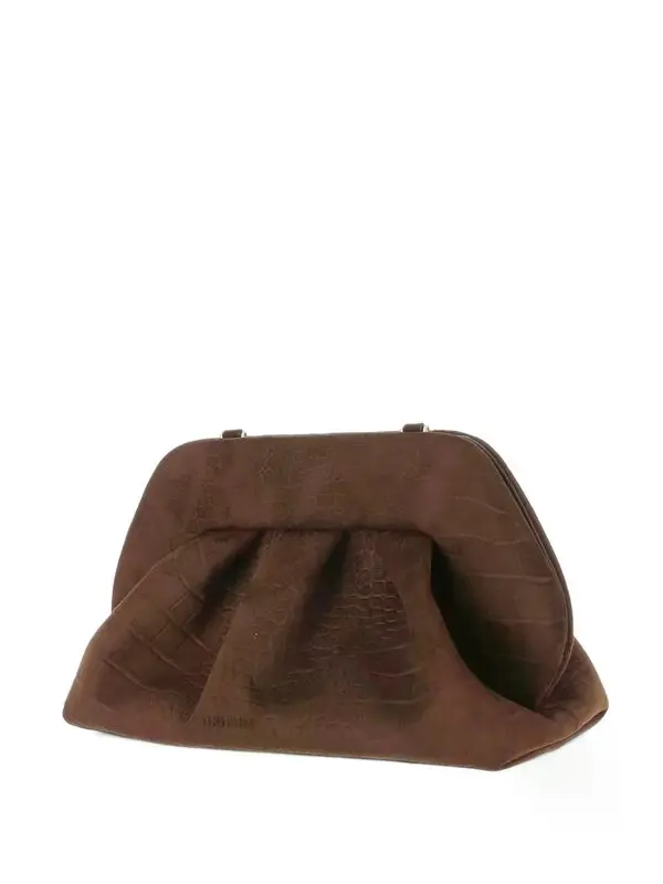 THEMOIRE Bios Crocodile-effect Clutch Bag - Brown