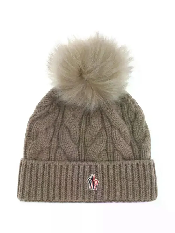 Moncler Pom-pom Cable-knit Beanie Hat