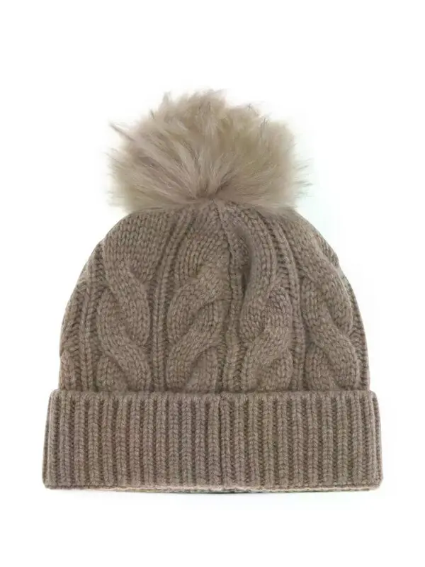 Moncler Pom-pom Cable-knit Beanie Hat