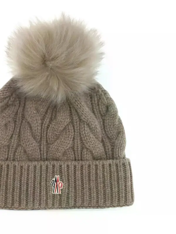 Moncler Pom-pom Cable-knit Beanie Hat