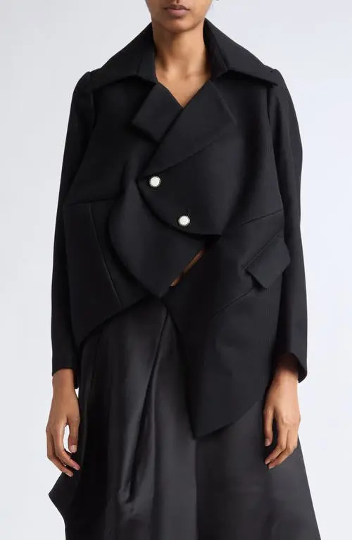 Comme Des Garçons Wool Kersey Jacket - Black