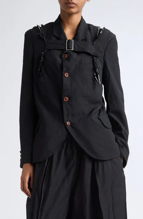 Comme Des Garçons Garment Dyed Polyester Oxford Blazer - Black