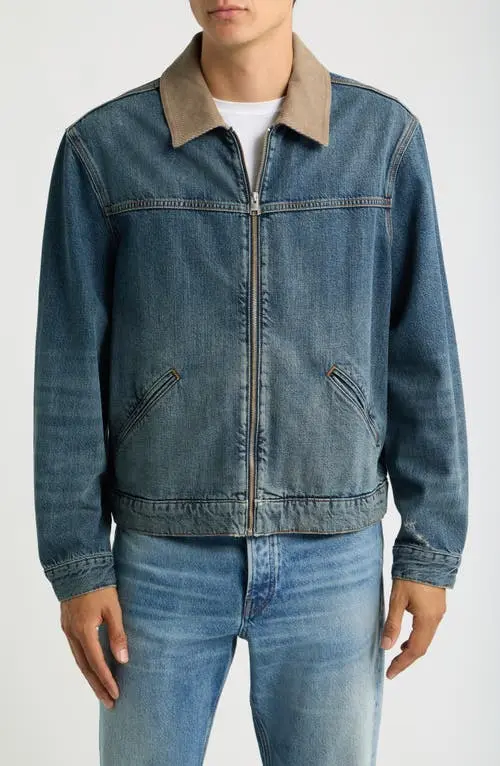 FRAME Zip Denim Trucker Jacket