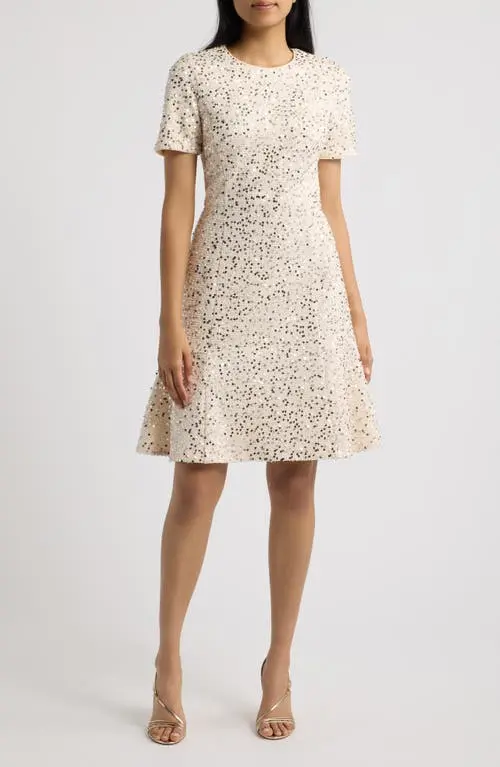 Vince Camuto Sequin Bouclé A-line Dress
