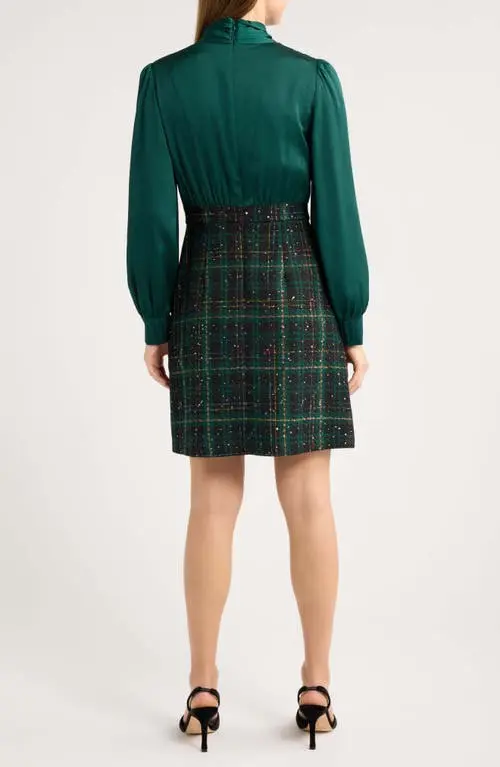 Eliza J Balloon Long Sleeve Tie Neck Dress