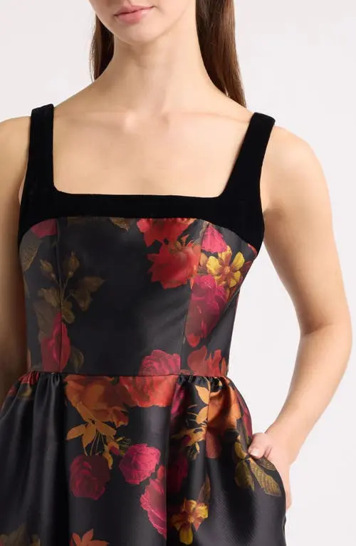 Julia Jordan Velvet Trim Mikado Gown