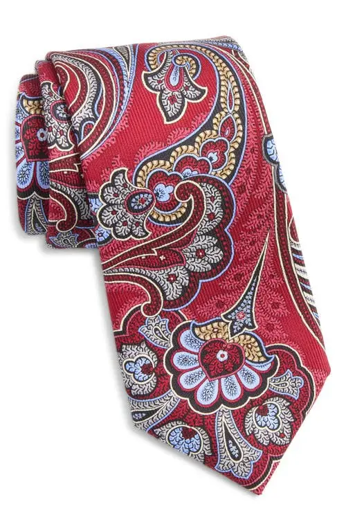 Nordstrom Silk Paisley Tie - Wine